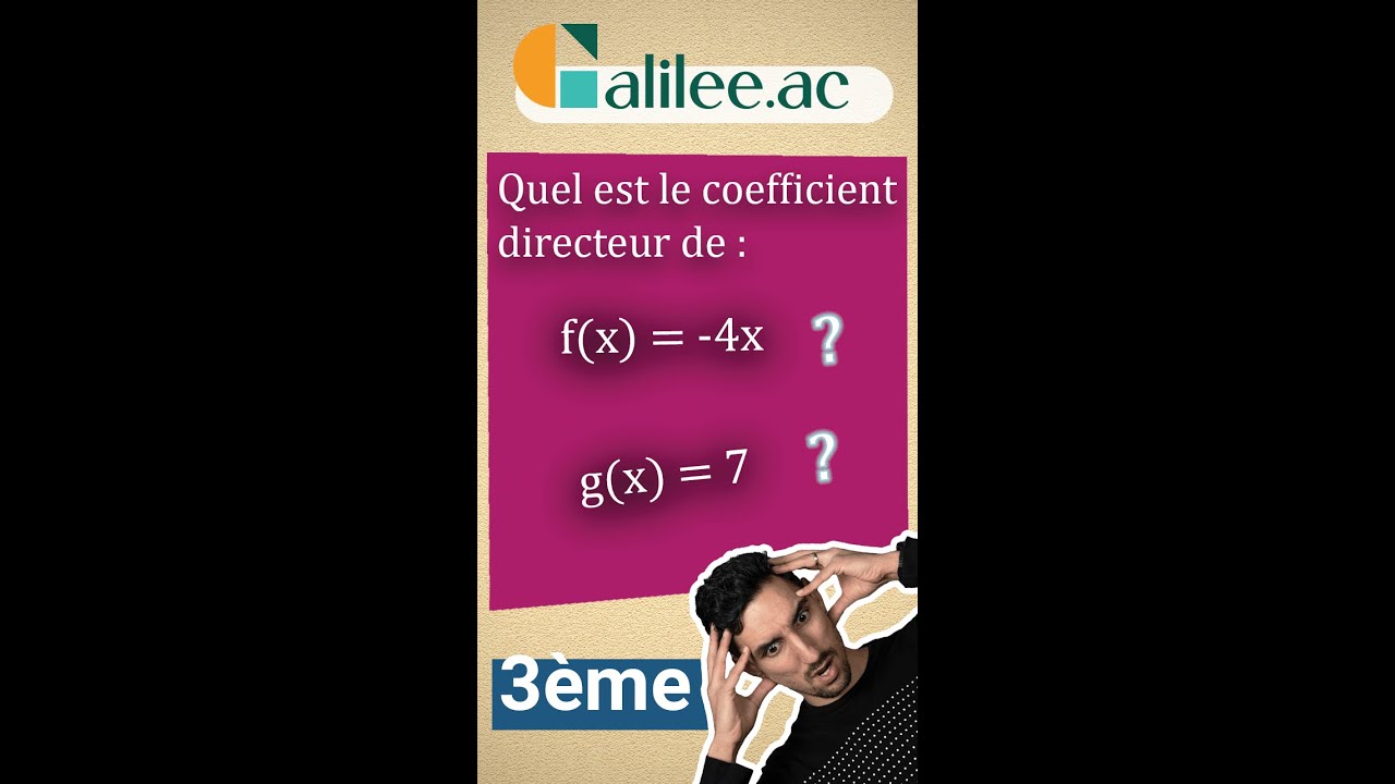 Trouver le COEFFICIENT DIRECTEUR dans une EXPRESSION #2 - Exercice ...