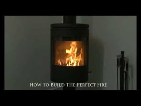 How to light fire in a woodburning stove - YouTube