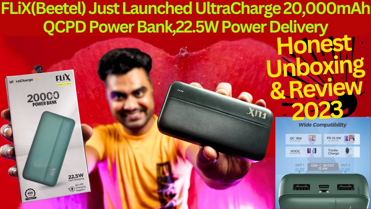 FLiX(Beetel) UltraCharge 20k-mAh Power Bank,22.5W Power Delivery 🔥 ...