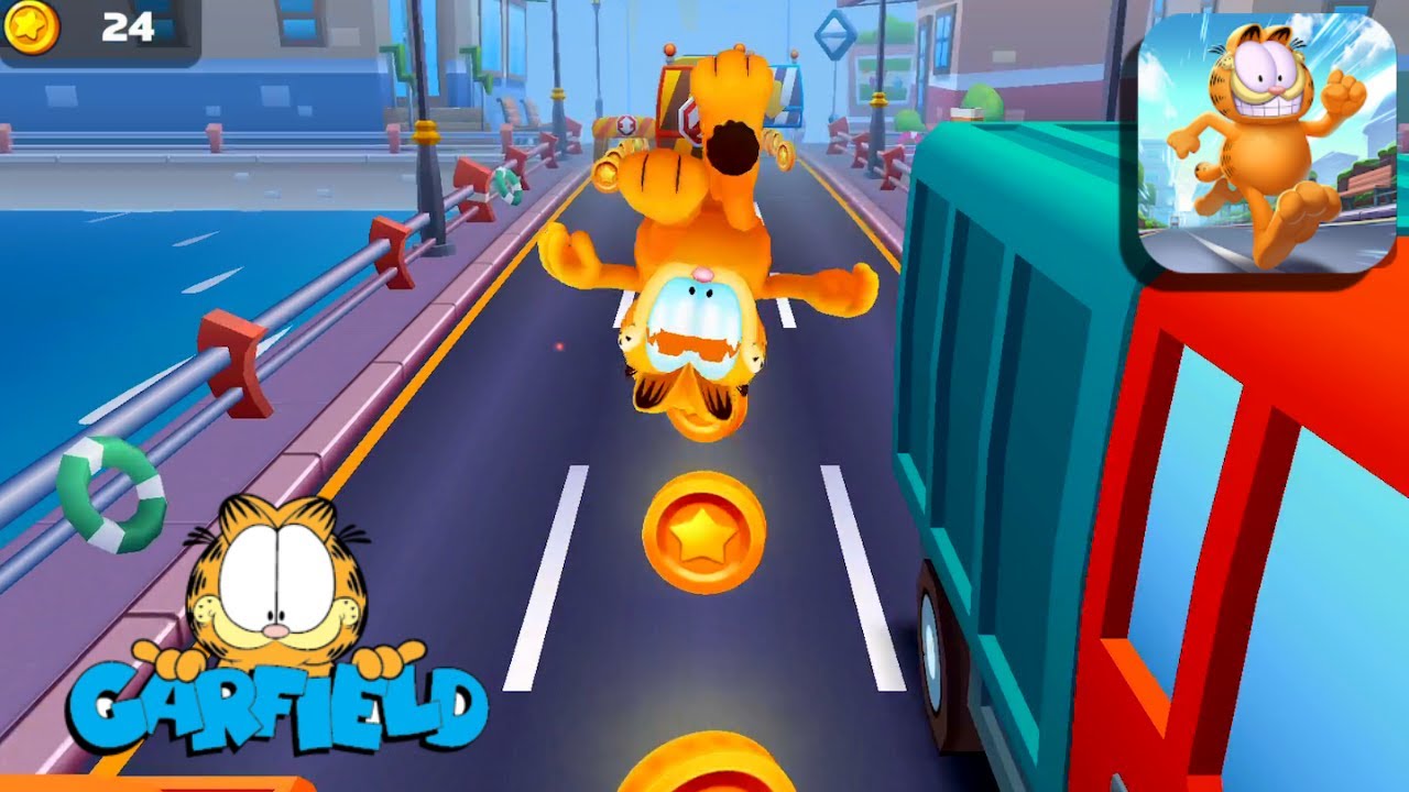Garfield Rush 🐈 Play w/ Garfield, Odie or Nermal! Endless running Game ...