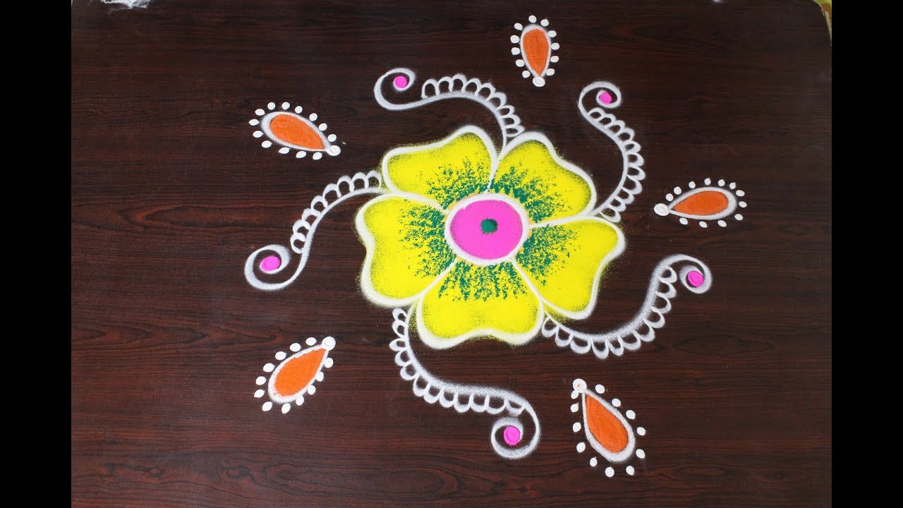 How to draw a flower with Limestone powder and coloring it || Amazing ...