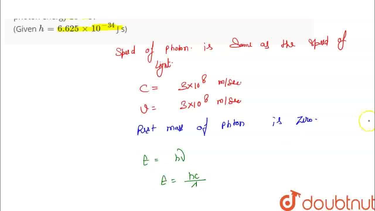 Give the value of speed and rest mass of photon . Determine the wavelength of photon energy 10 ...