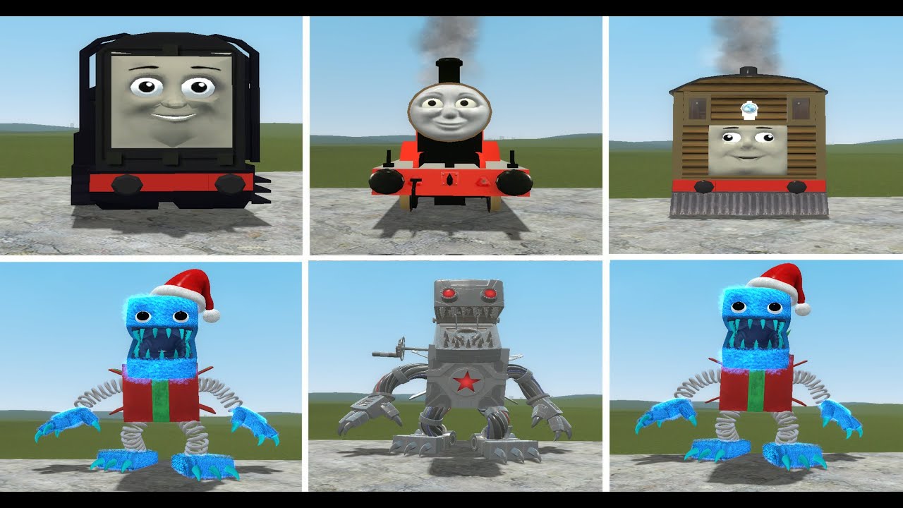 All Cursed Thomas and Friends vs BOXY BOO IN GARRY MOD - YouTube