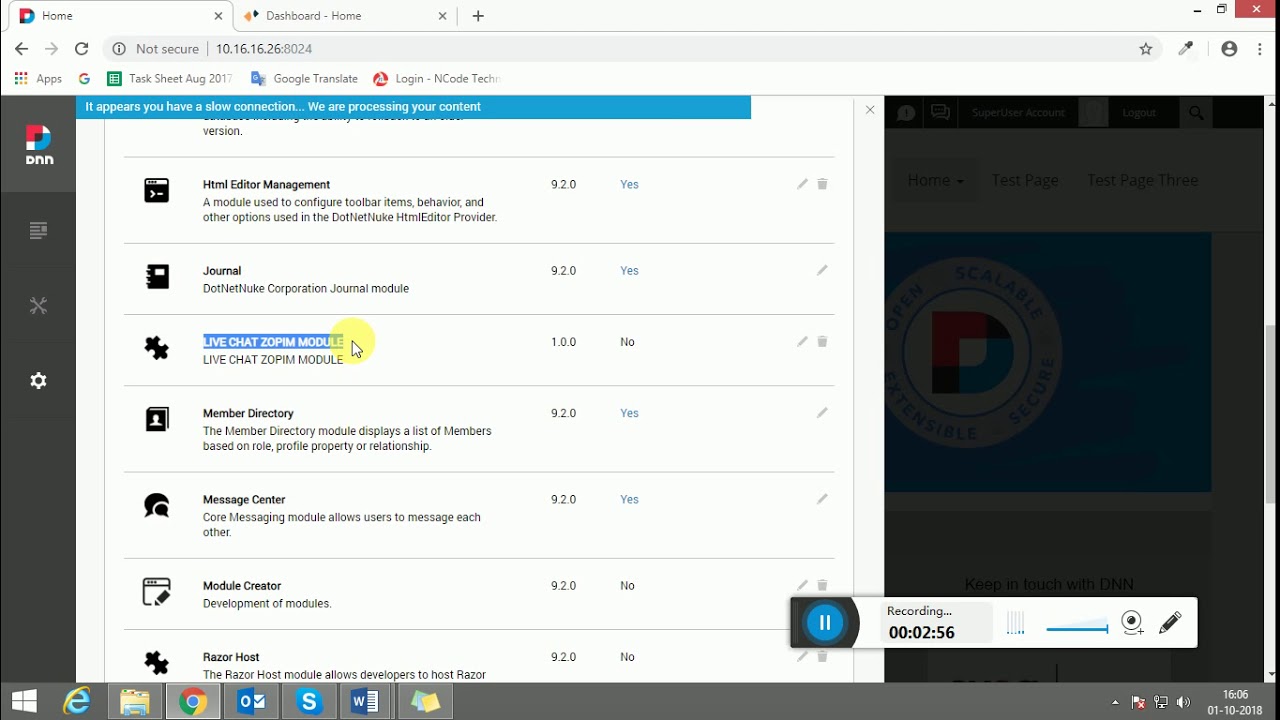 DNN LIVE CHAT MODULE - YouTube