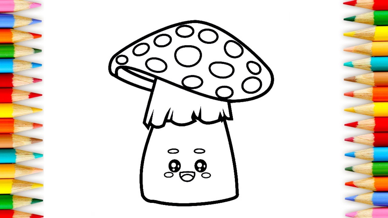 Belajar Menggambar dan Mewarnai Jamur dan Kupu-kupu Untuk Anak-anak ...