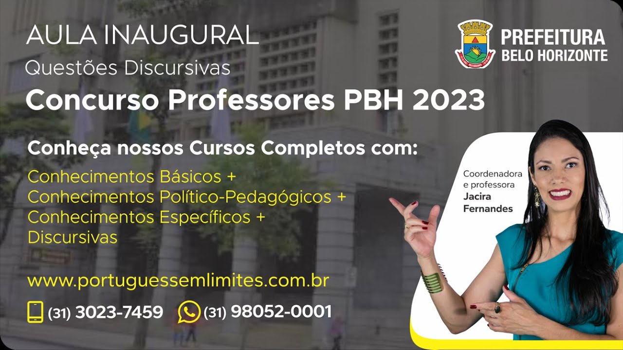Discursivas - Concurso Professores PBH 2023 - Aula Inaugural - Banca ...