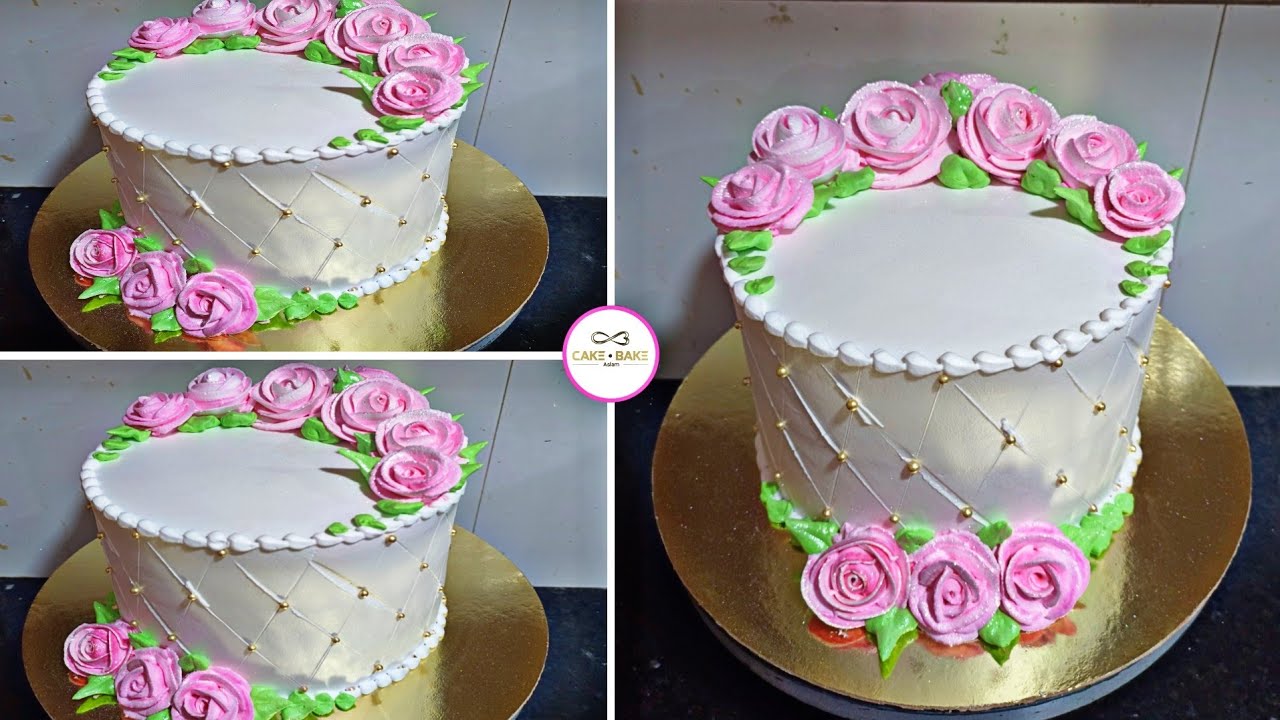 How To Make Cream Flower Cake Cream Flower Cake Kaise Banaye - YouTube