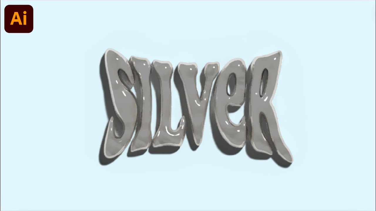 3D Silver Text Tutorial On Illustrator | Easy Beginner Tutorial - YouTube