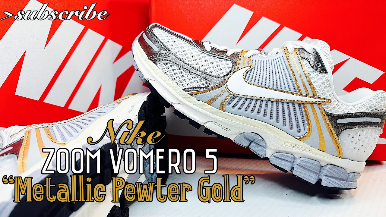 Nike Zoom Vomero 5 "Metallic Pewter Gold” - YouTube