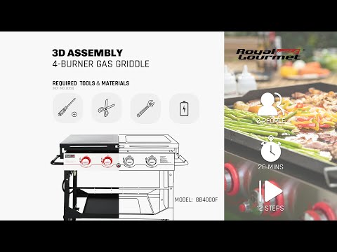 Royal Gourmet® GB4000F 4-Burner Gas Griddle | 3D Assembly Instructions ...