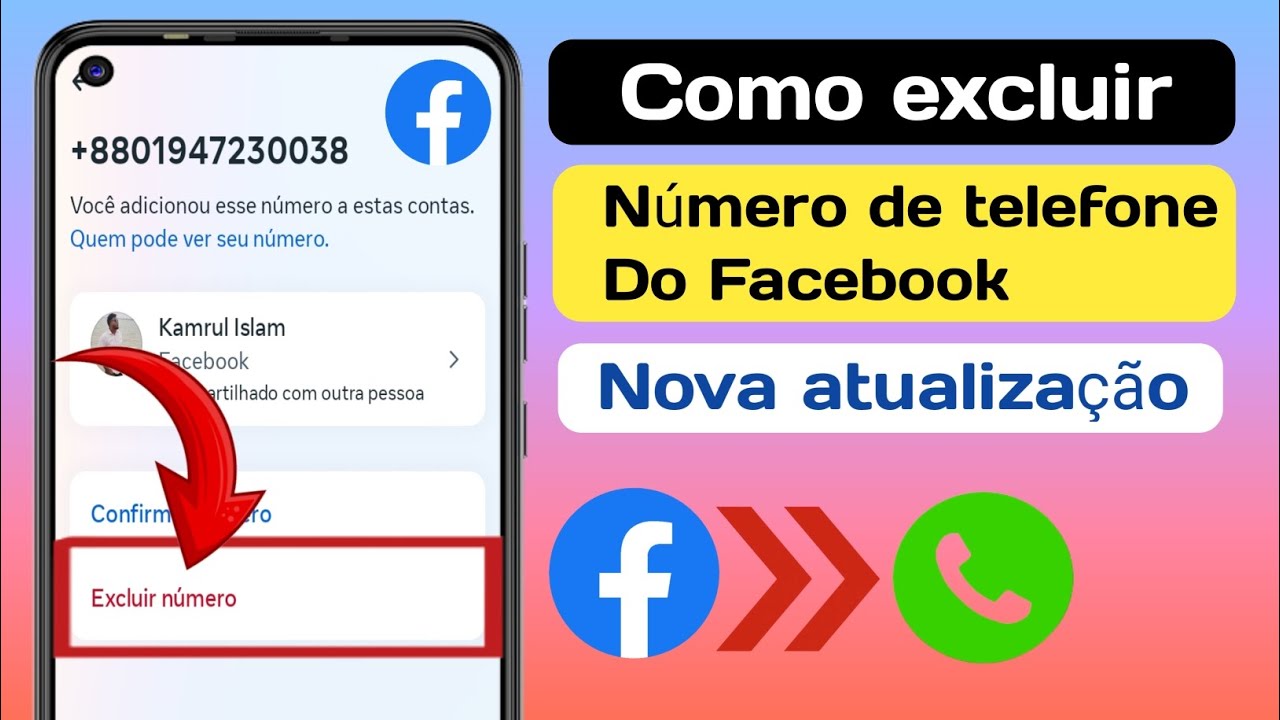 Como excluir um número de telefone do Facebook (2024). Como remover o ...