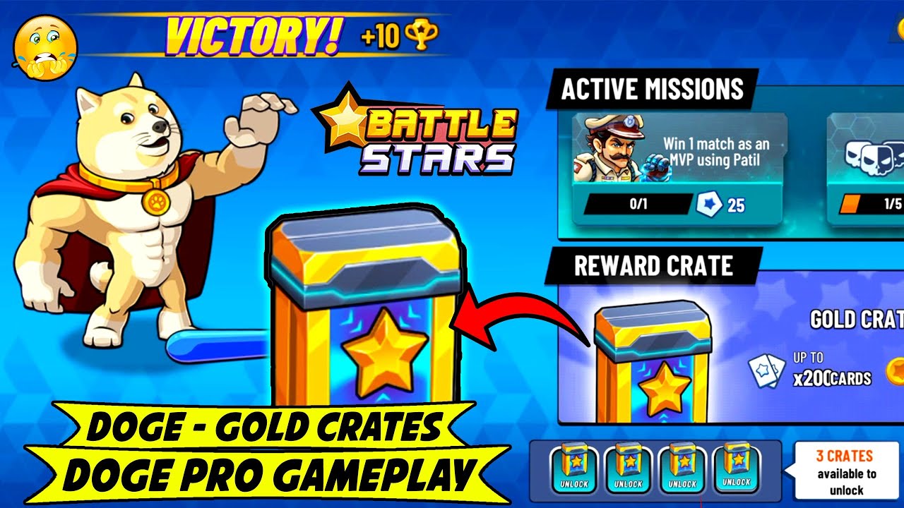 Doge - Unlimited Gold Crates || Battle Stars Doge Character Gameplay ...