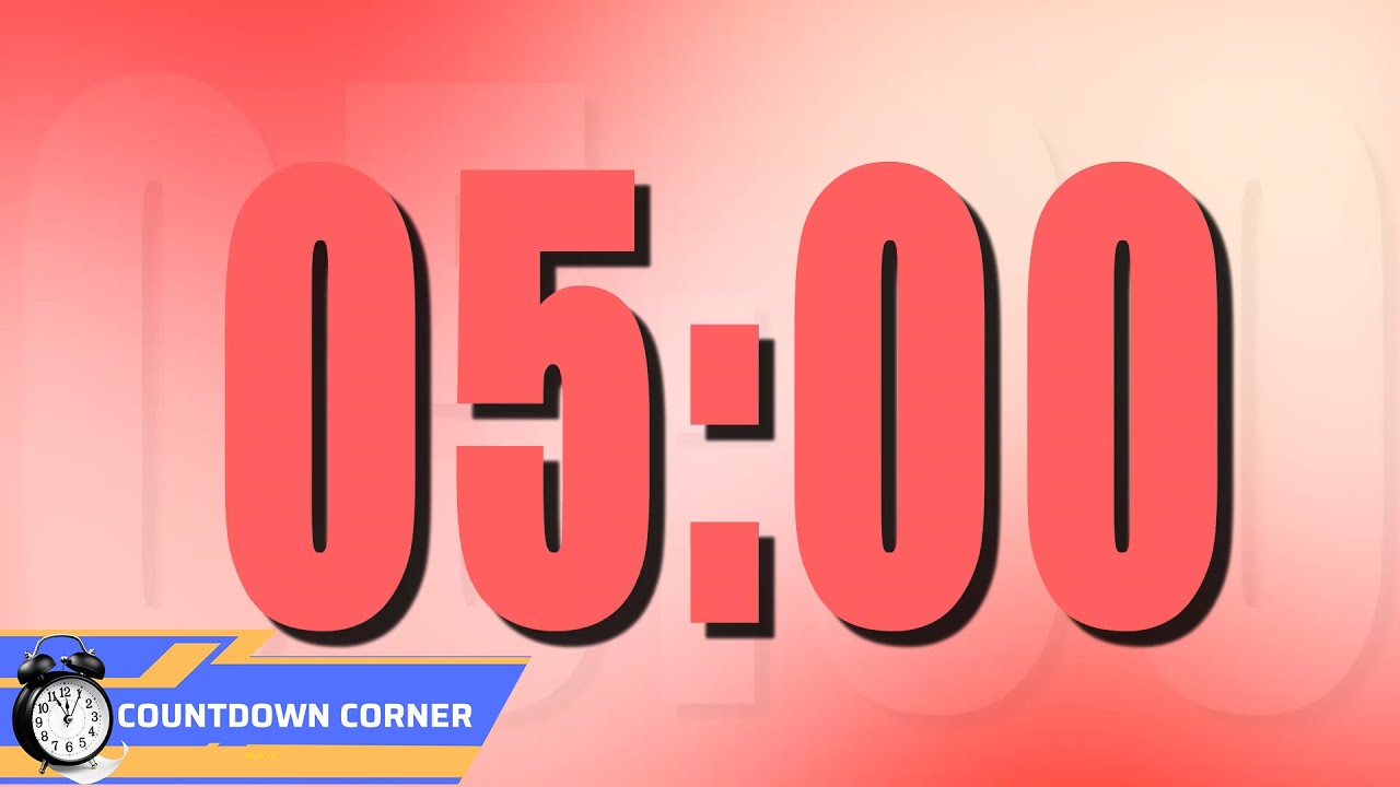 Bright Red 5 Minute Timer for High Energy Sessions - YouTube