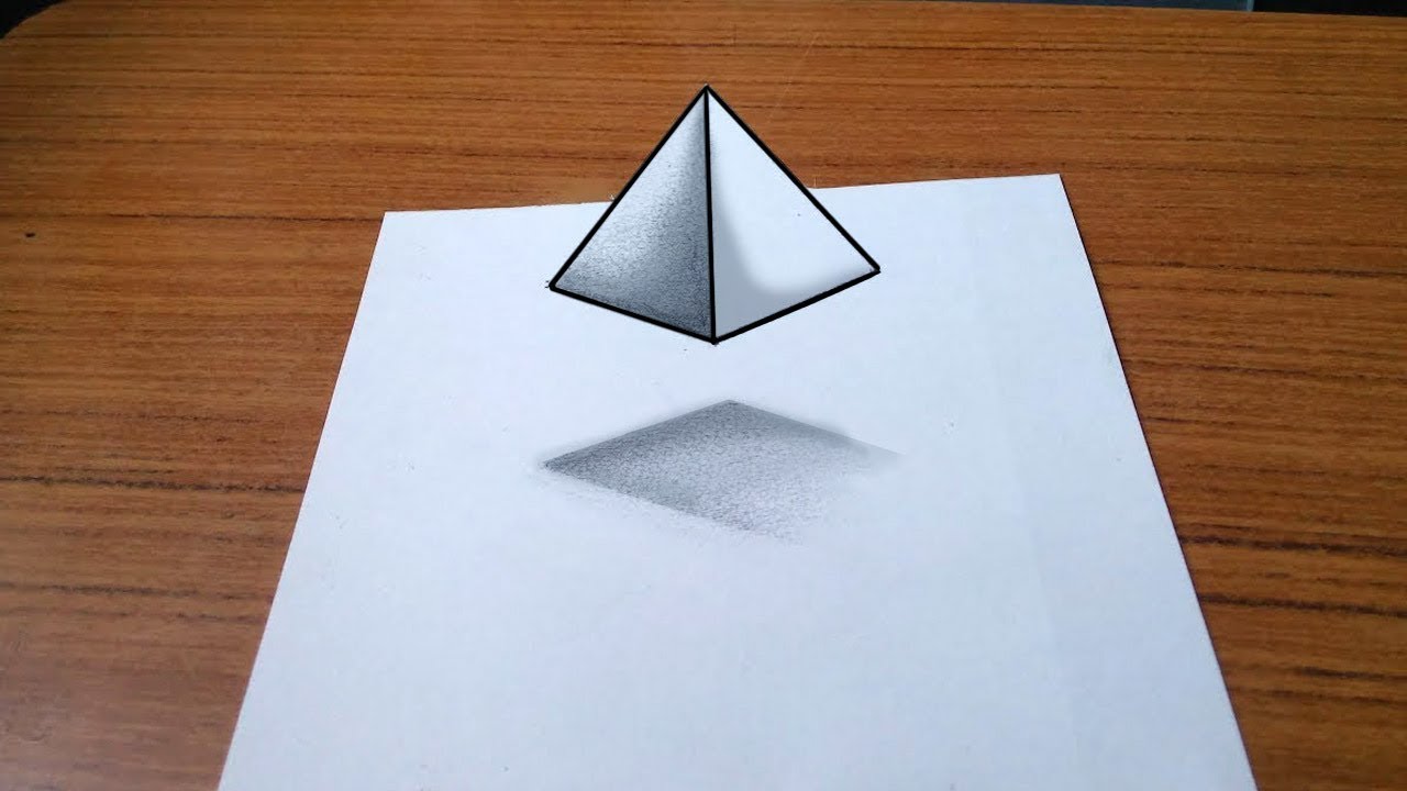 Floating pyramid-3D Trick Art On Paper - YouTube