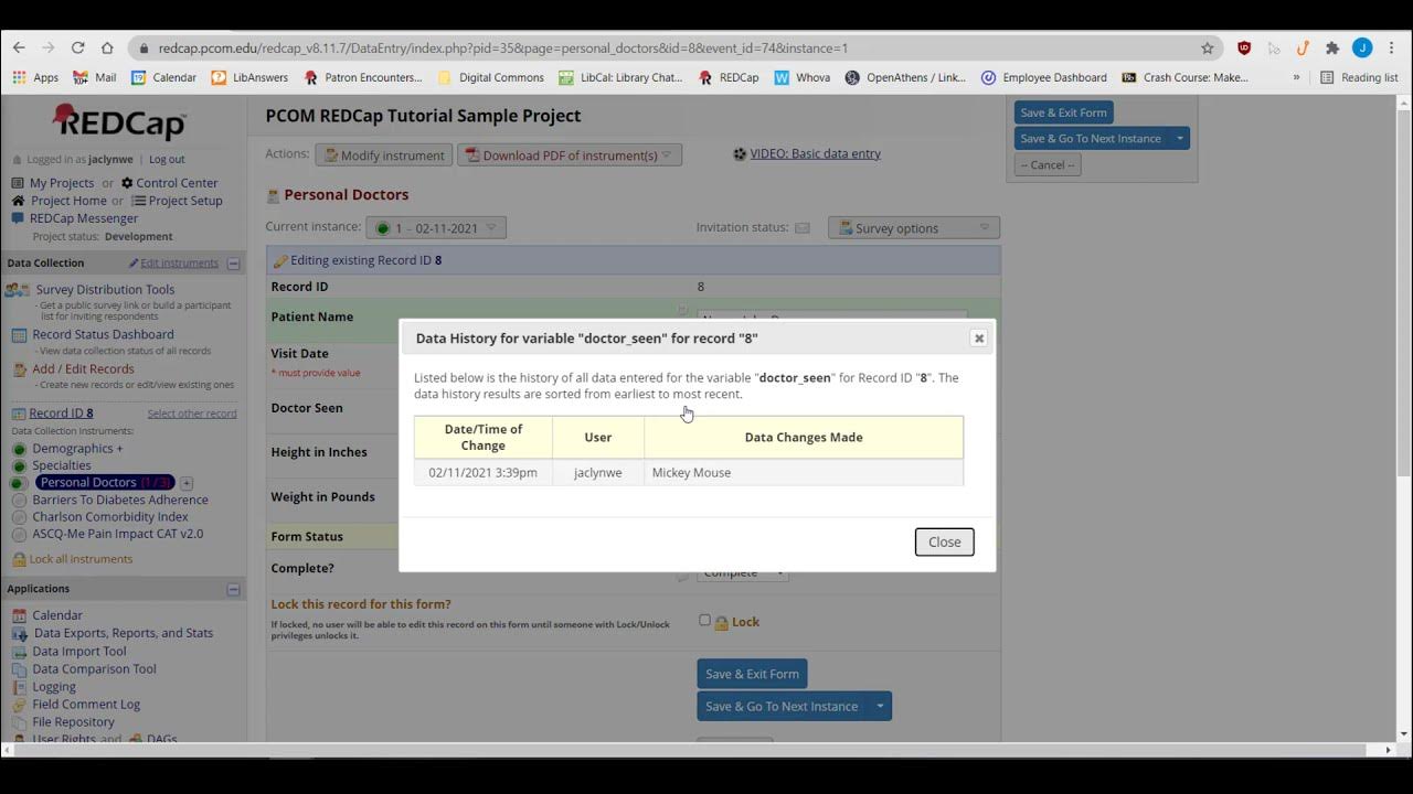 REDCap Tutorial Video 4: Data Entry - YouTube