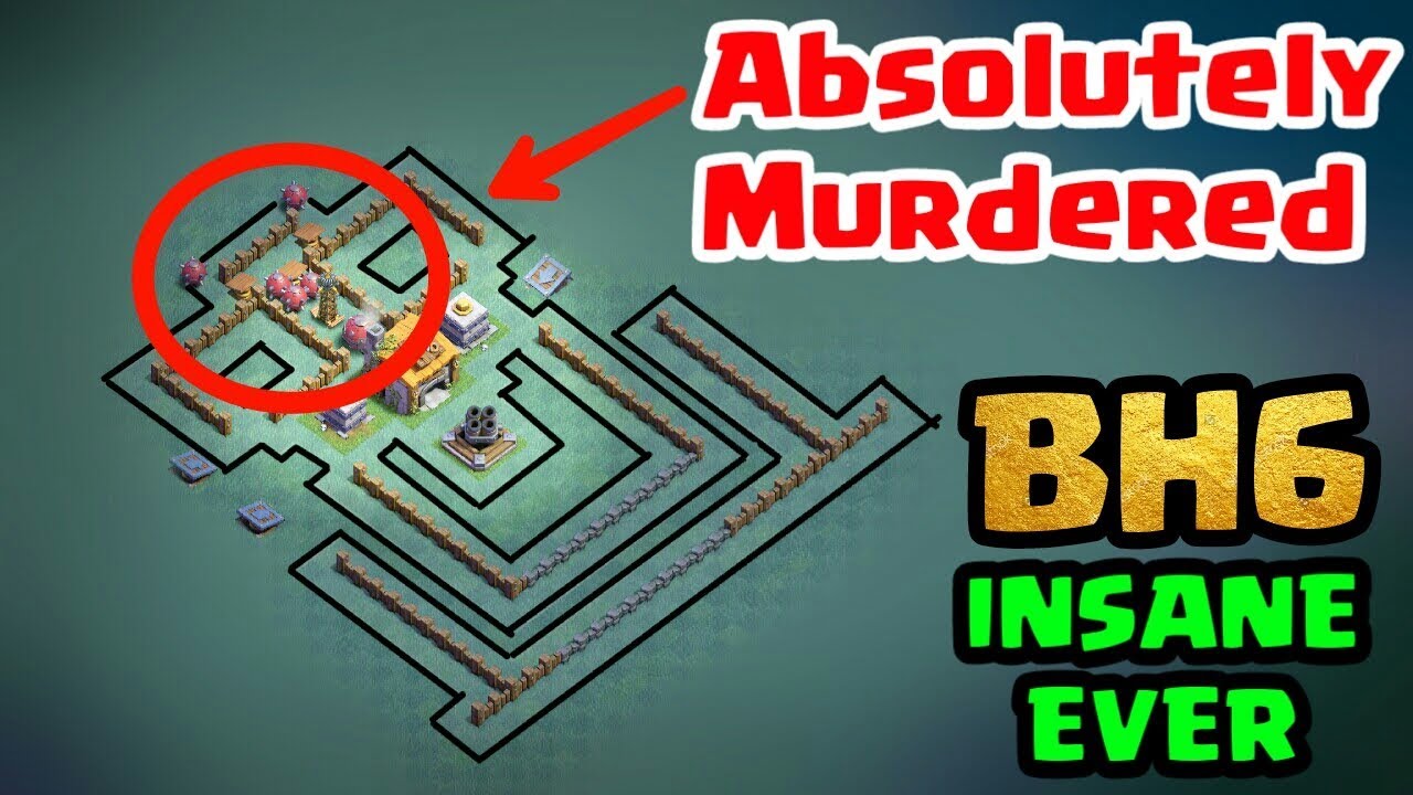 Bh6 (Builder hall 6) most insane base ever 2017||Bh6 best anti 2 star ...