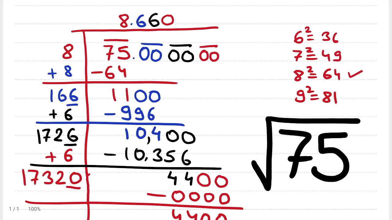 Square root of 75 | square root of non perfect squares | how to teach ...