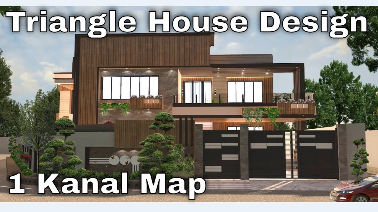 50X90 House plans | 4500 sq ft Home design | Triangle House Plan ...