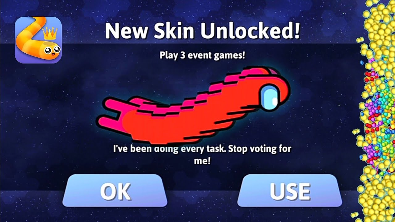 Snake. Io New Skin Unlocked Red Crewmate! Epic Snakes Among Us Event ...