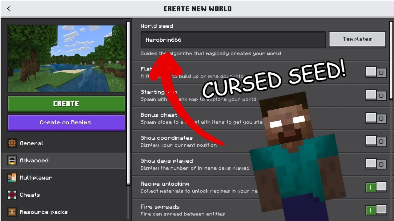 I Explored a Cursed Minecraft Seed! (Herobrine666) - YouTube