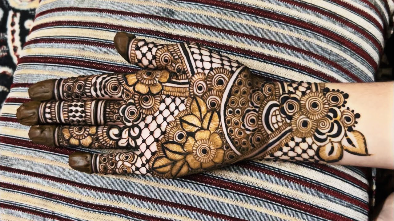 Beautiful Semi Bridal Mehendi Design | Front Hand Mehendi Design ...