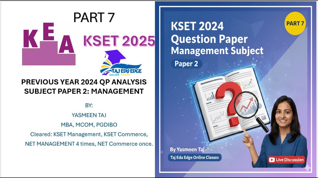 PART 7: KSET 2024 Management Question Paper Analysis - YouTube