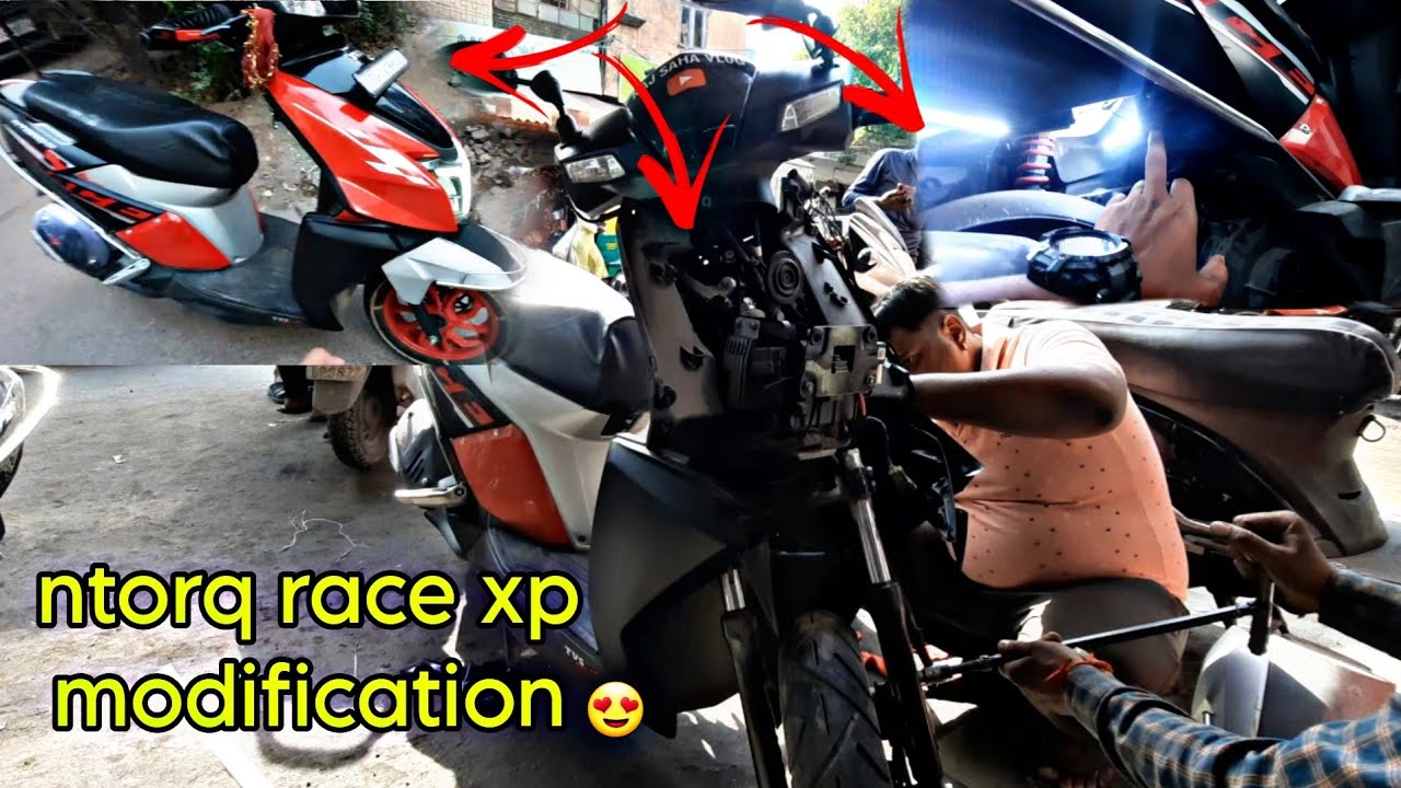 ntorq race xp modification 🔥 || modified ntorq || ntorq race xp - YouTube