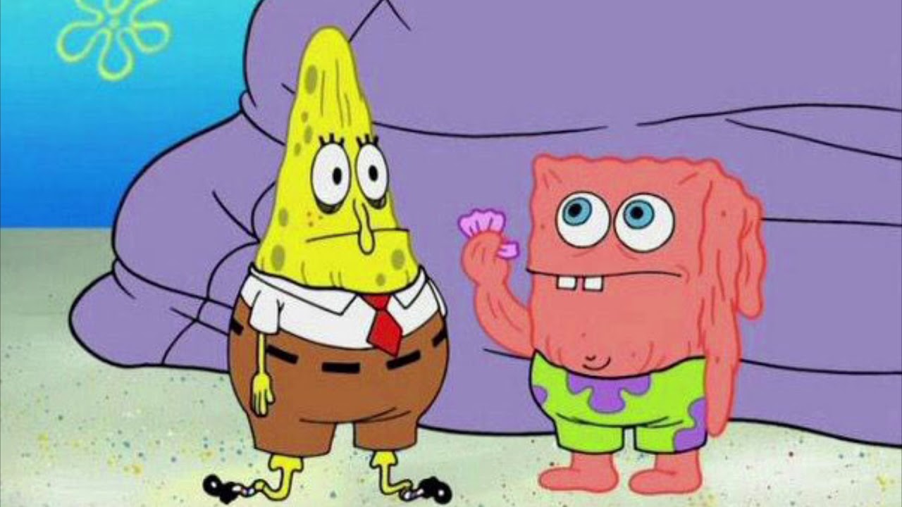 Spongebob frames taken out of context but the Krusty Krab Theme plays ...