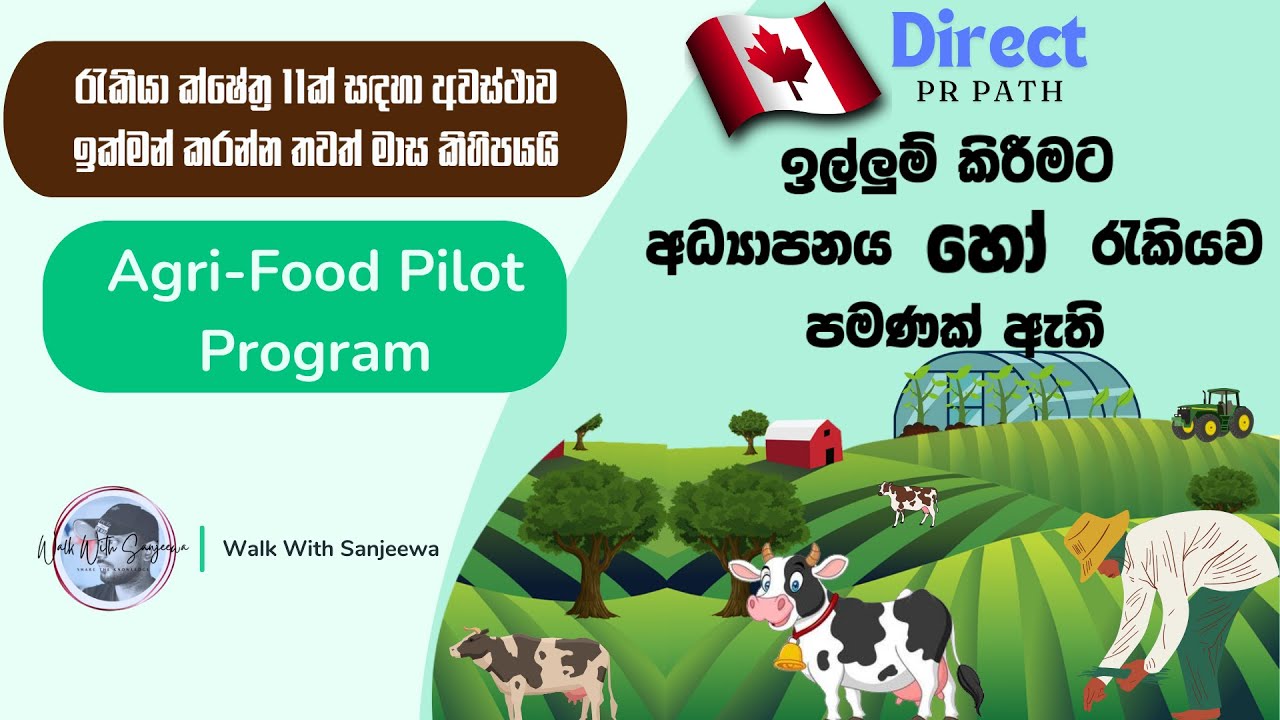 ලෙහෙසියෙන් කැනඩාවේ PR ගන්න කෘෂි ක්ෂේත්‍රයට එන්න - Agri food pilot ...