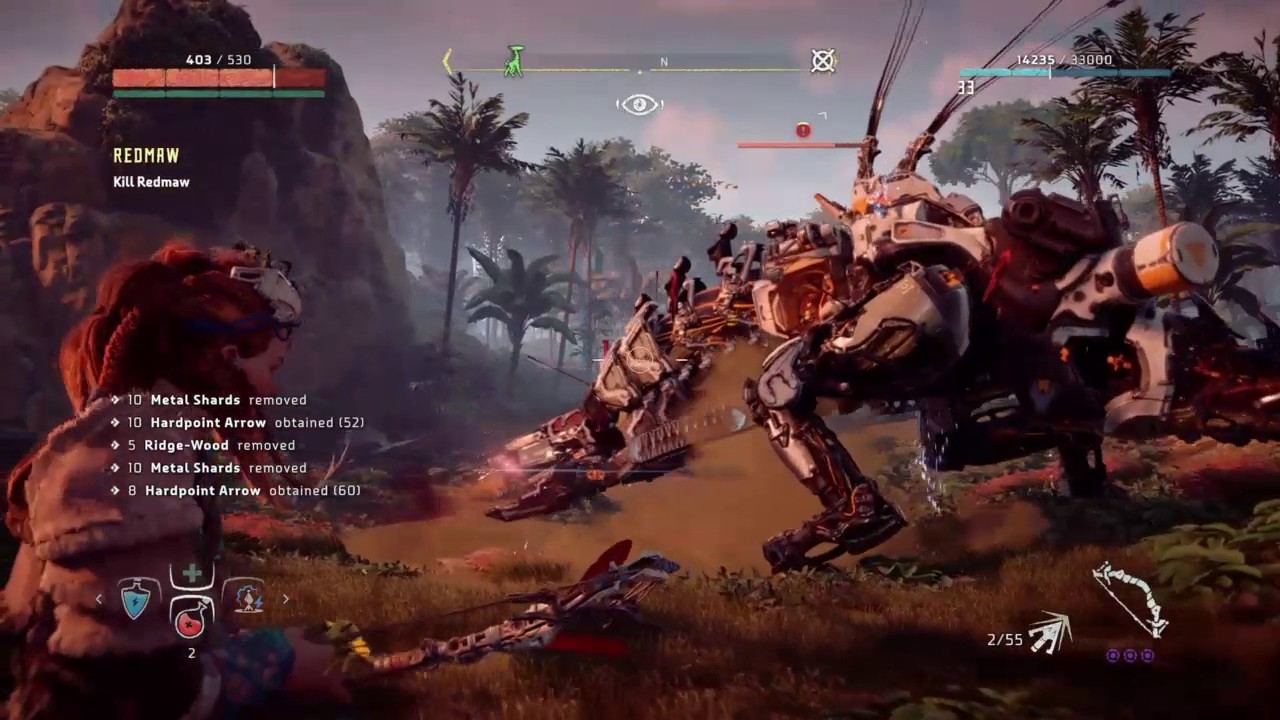 Defeating Redmaw - Horizon Zero Dawn (Very Hard Diff.) Gameplay - YouTube