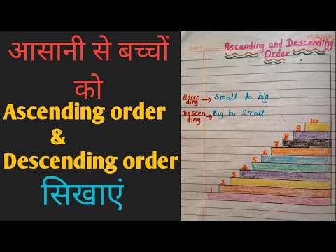 How to teach Ascending order and Descending order to kids || Ascending ...