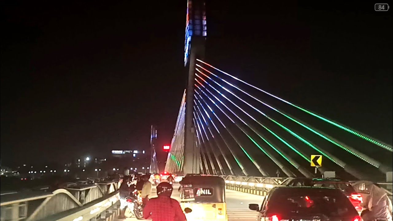 durgam cheruvu cable bridge || Hyderabad City || hi tech city|| night ...