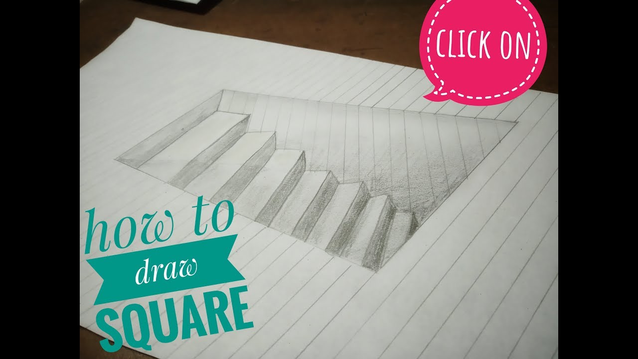 How to draw square| 3d square - YouTube