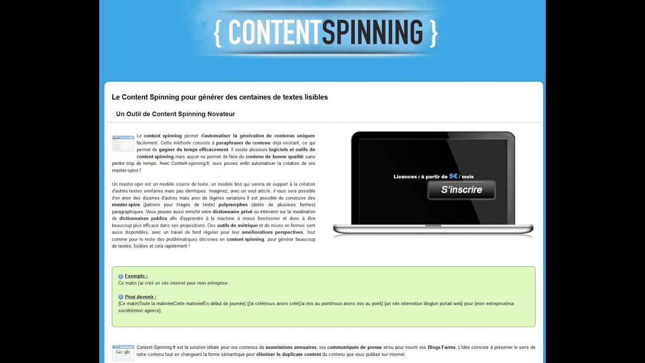 Comment faire du content spinning facilement? - YouTube