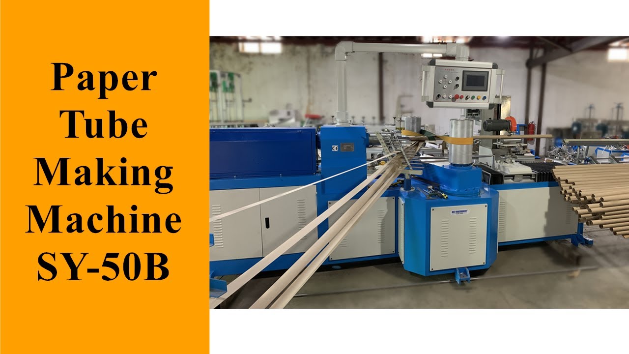 Paper Tube Making Machine SY-50B - YouTube