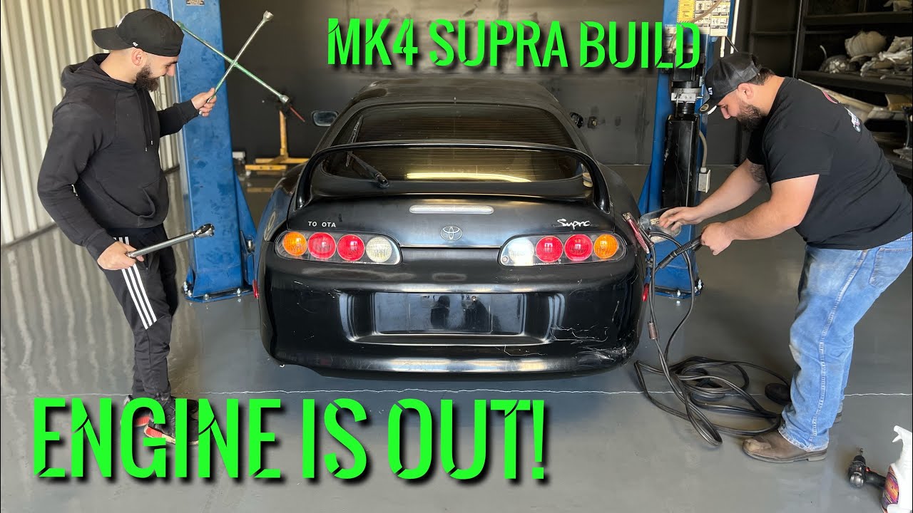 Pulling The 2JZ Out Of The Supra | MK4 Supra Build Pt.3 - YouTube