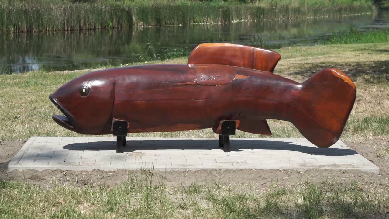 Új lápi póc szobor a bácsai tónál - YouTube