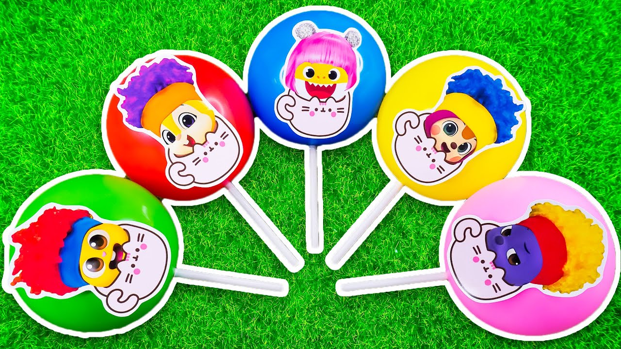 Satisfying video Some Lot's of BIG Candy Shop lollipops | Hogi Pinkfong ...