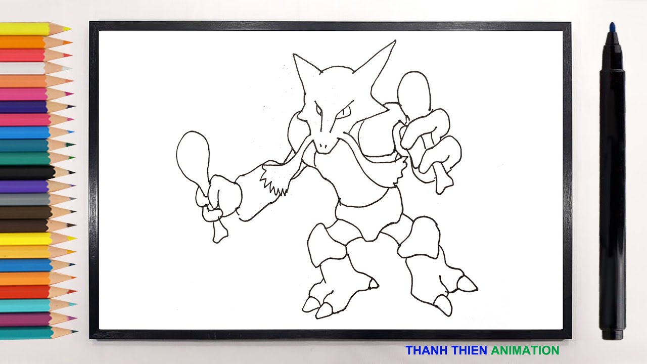 Vẽ pokemon #78: Vẽ Pokemon Alakazam | How to draw Pokemon Alakazam ...