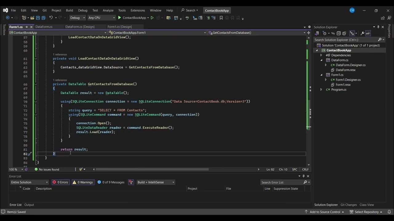 Making a simple contact book using WinForms and SQLite - YouTube