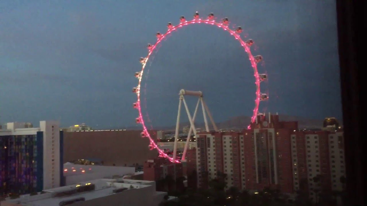 The High Roller Observation Wheel as viewed from the Flamingo Hotel ...