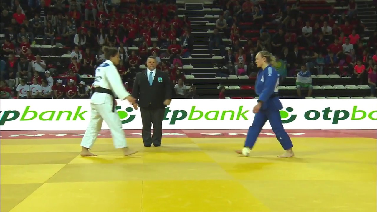 Judo Women tur2017 w-70 TUR vs GBR folding pin - YouTube