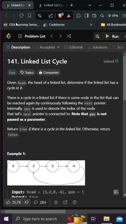 141 Linked List Cycle Floyd S Cycle Finding Algorithm Editorial