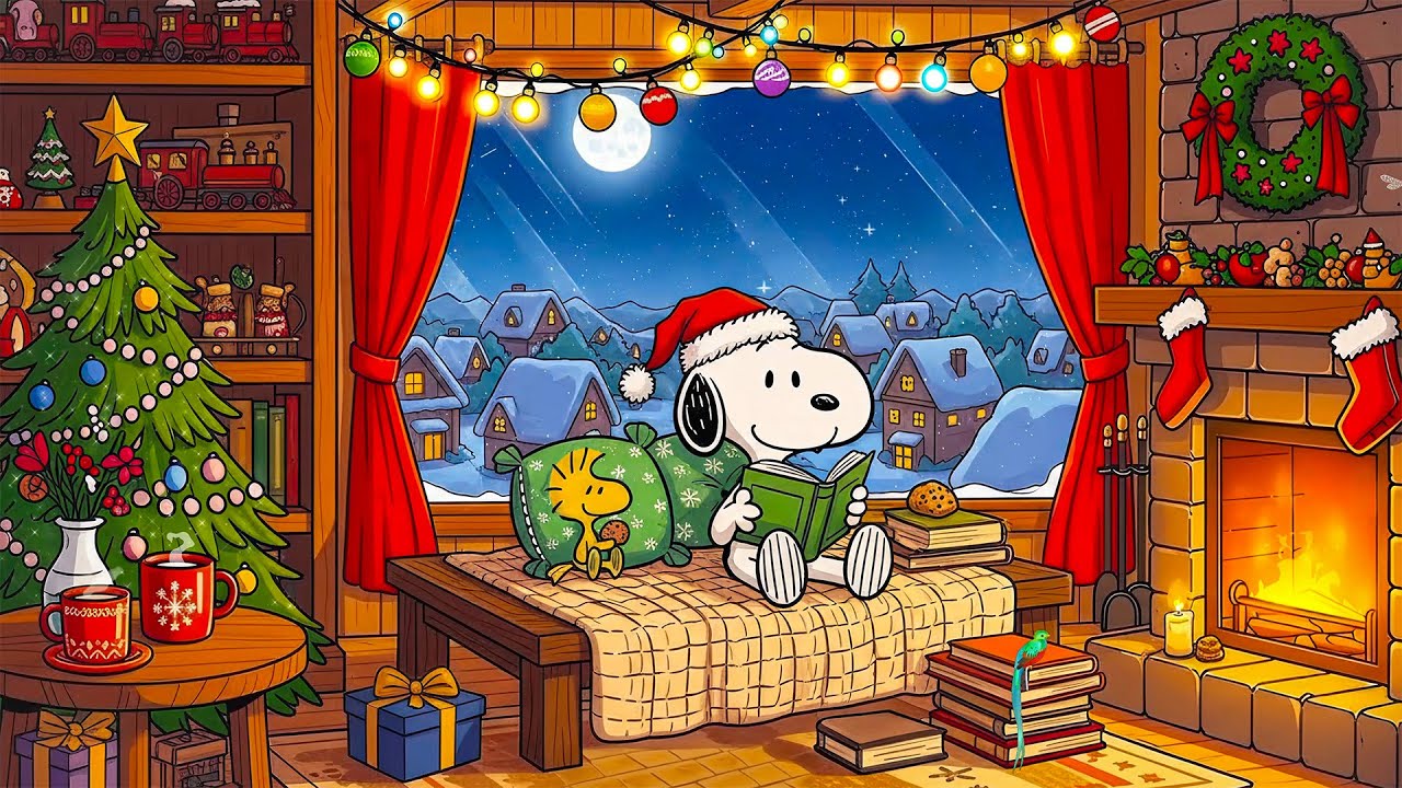 Snoopy’s Fireside Christmas Cabin Lofi 🔥 Relaxing Lofi Beats for Winter ...