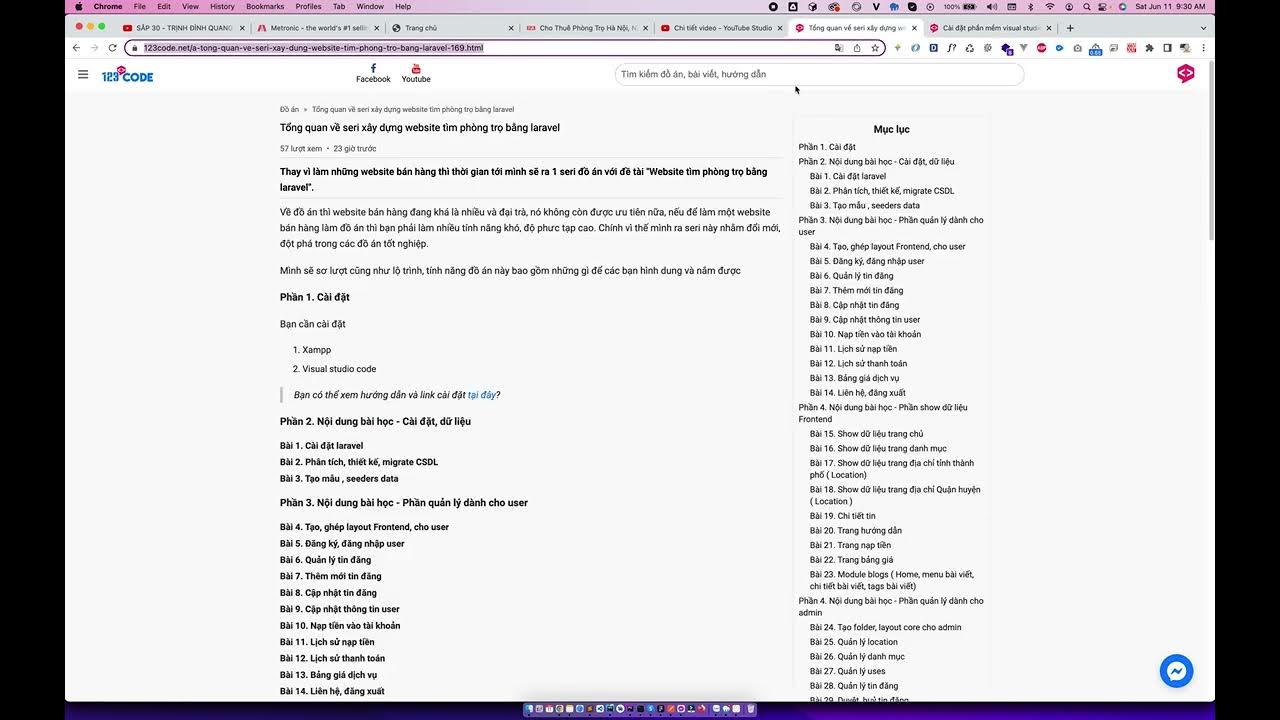 Phần 1- Seri xây dựng website tìm kiếm phòng trọ bằng php laravel - Cài đặt - 123code.net - YouTube