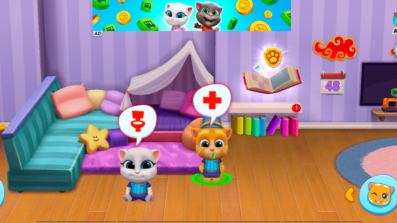 The cat 🐱 game#catviedosforcatstowatch my talking Tom friends game play ...
