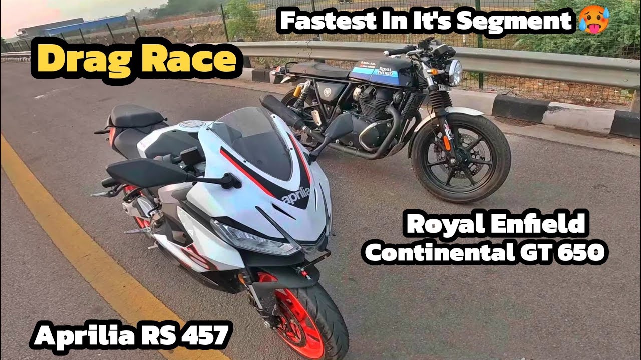 Aprilia RS 457 vs RE Continental GT 650 : Drag Race - YouTube