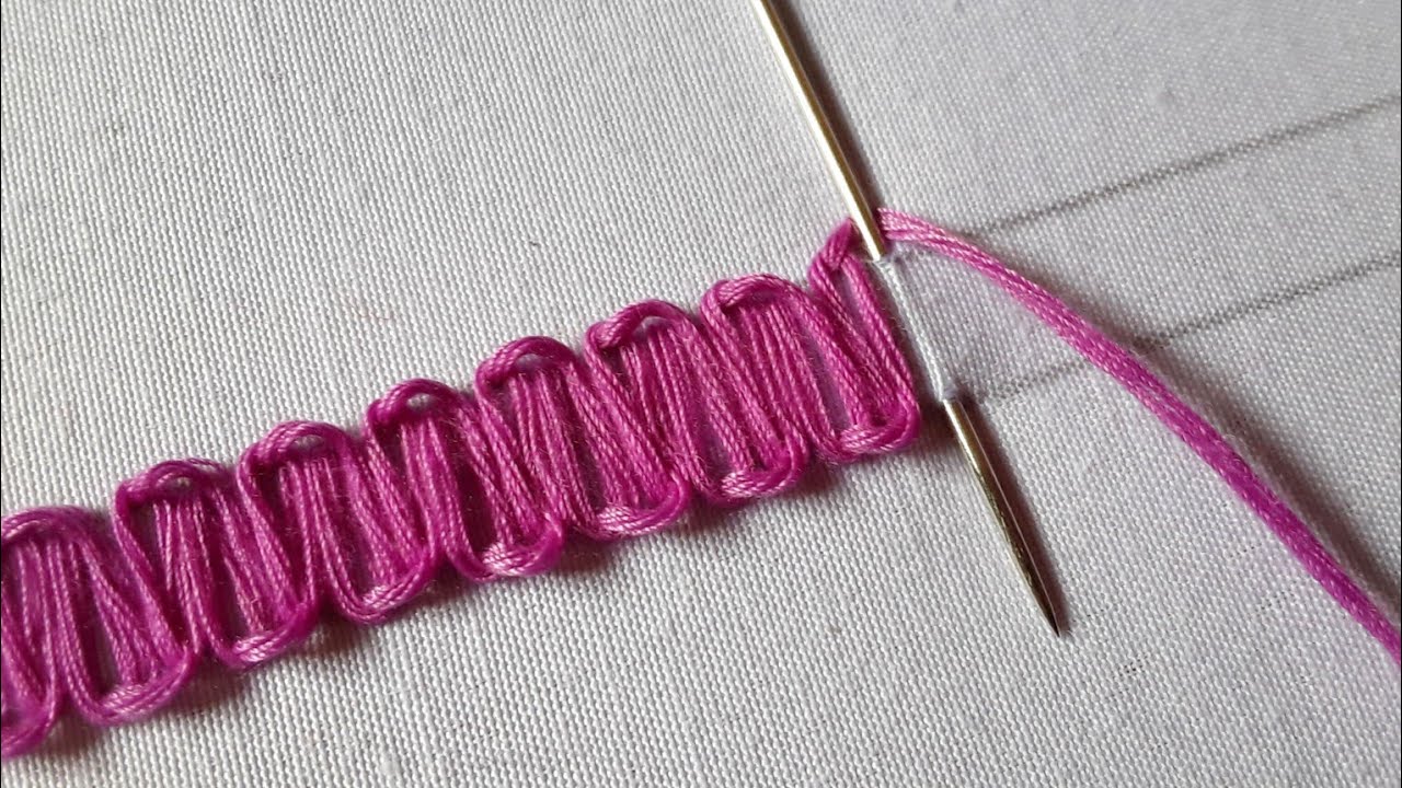 [Class - 121] Braided Stitch : Hand Embroidery for Border - YouTube
