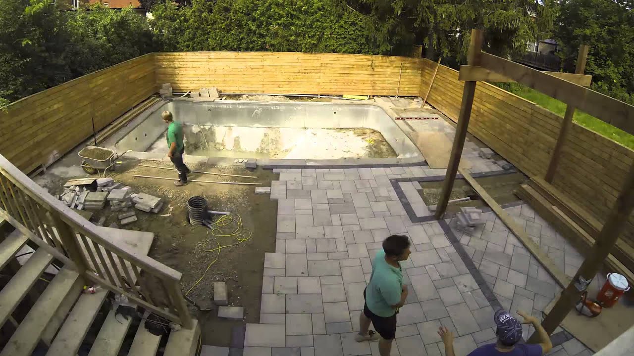 Pool Deck Construction Time Lapse - 2 Days - Techo-bloc Blu 60 - YouTube