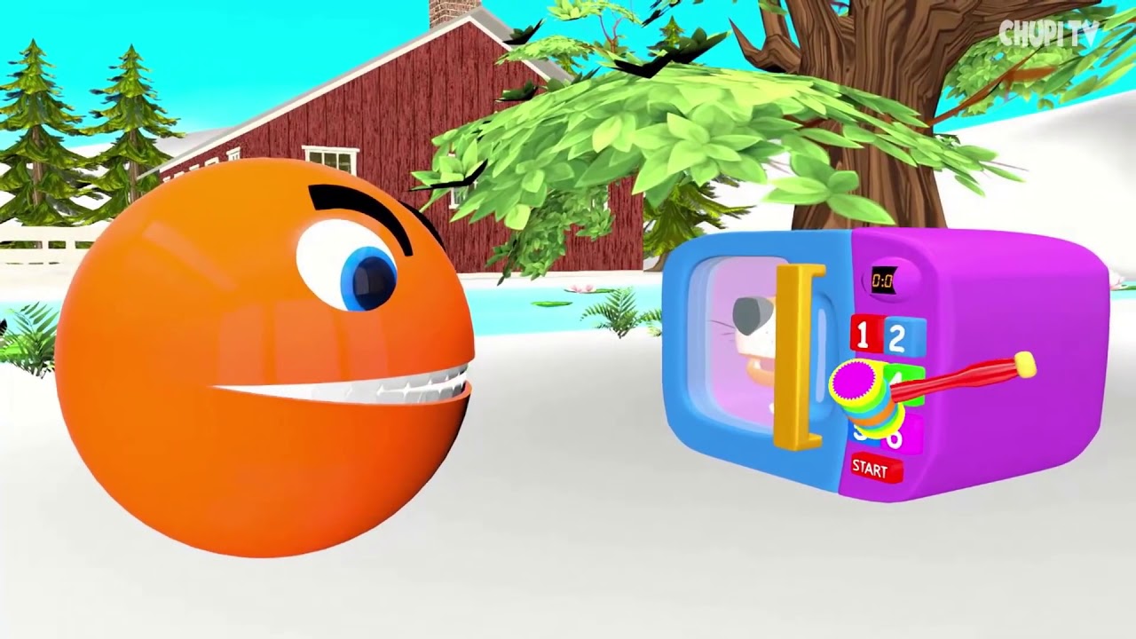 Pacman fun play meets a duck eggs on snow river as he find a animals ...